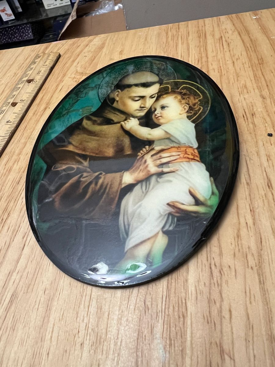 St. Anthony Large Oval Wall Hanger - 6.5"