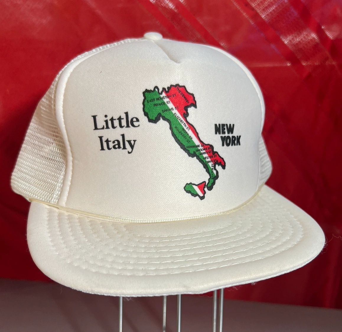 VINTAGE 1990s Little Italy Trucker Hat - White