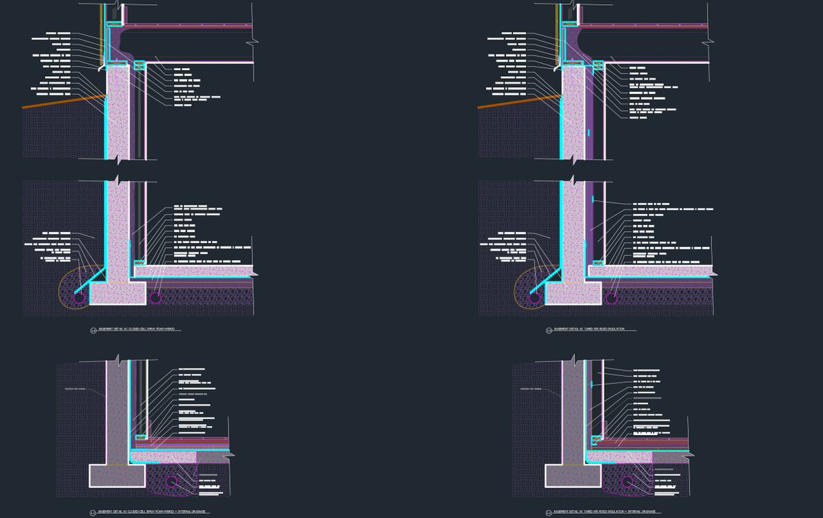 Basement CAD Details For Wet Climates
