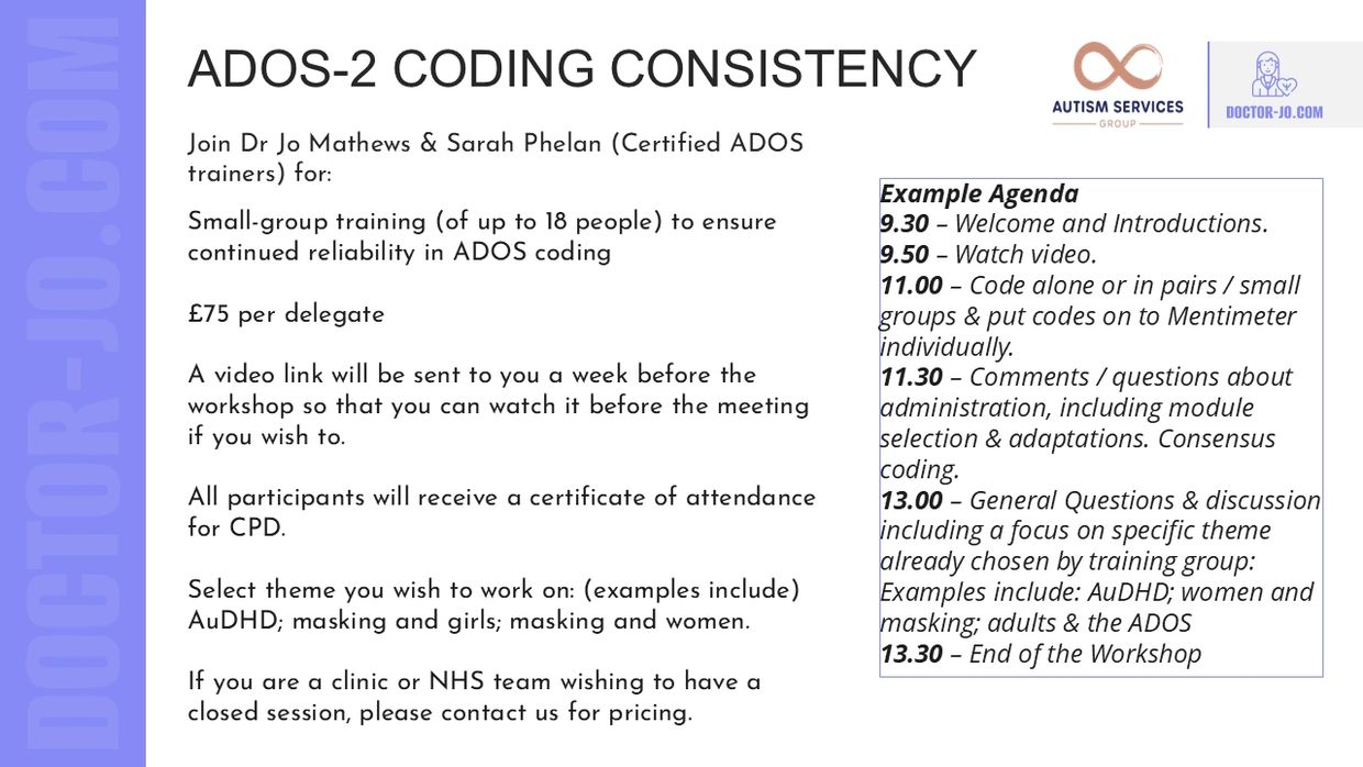 ADOS coding consistency | doctor-jo.com