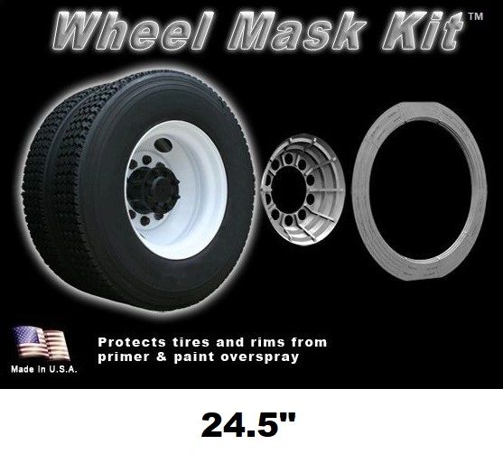 24.5" Wheel Mask Kit - Contains (8) Tire Masks + (8) Rim Shields. Reusable