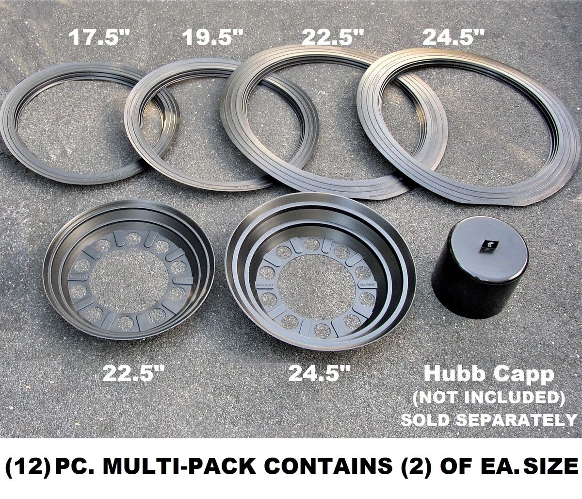 (12) PC. MULTI- PACK - Contains (8) Tire Masks + (4) Rim Shields. Reusable