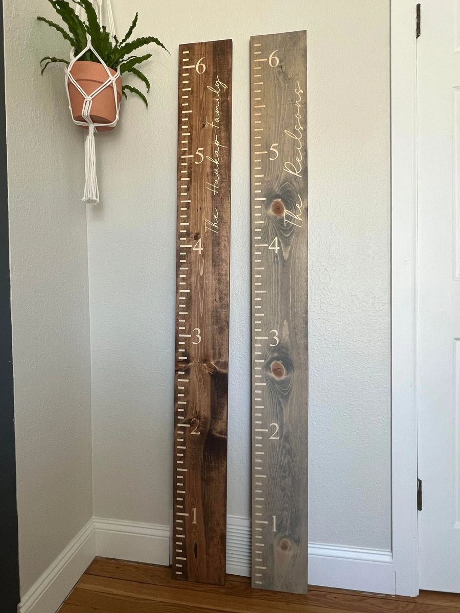 Personalized Engraved 6ft Wooden Measurment Sign