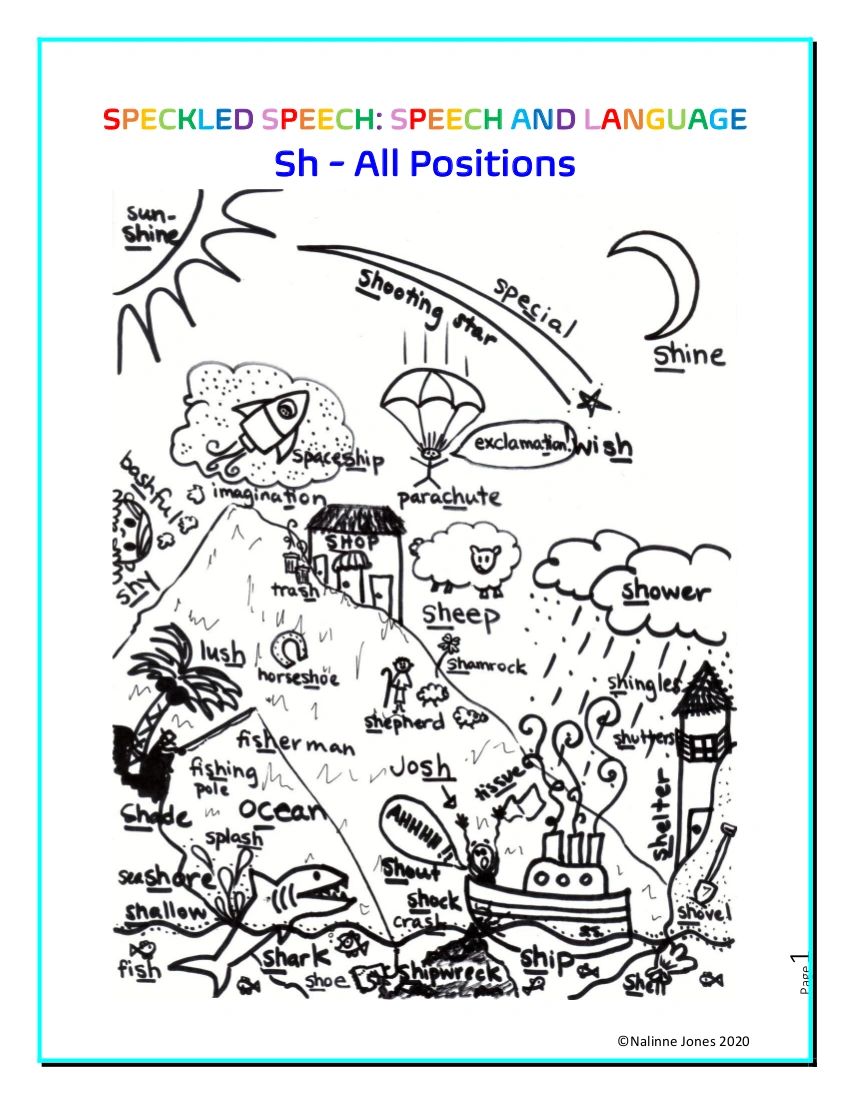 Articulation - SH - Coloring Sheet - Phonology