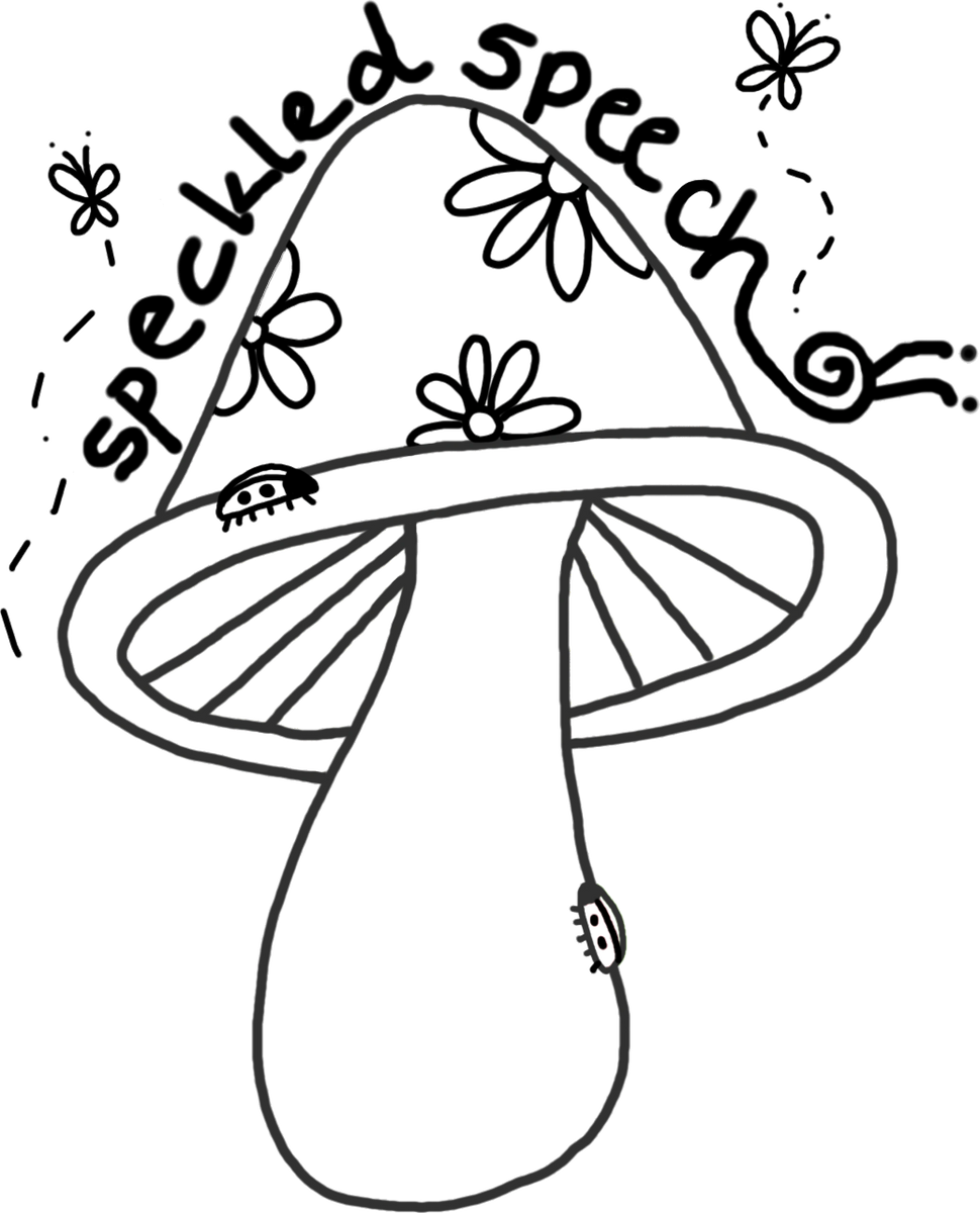 Speckled Speech Mushroom Logo Coloring Pages
