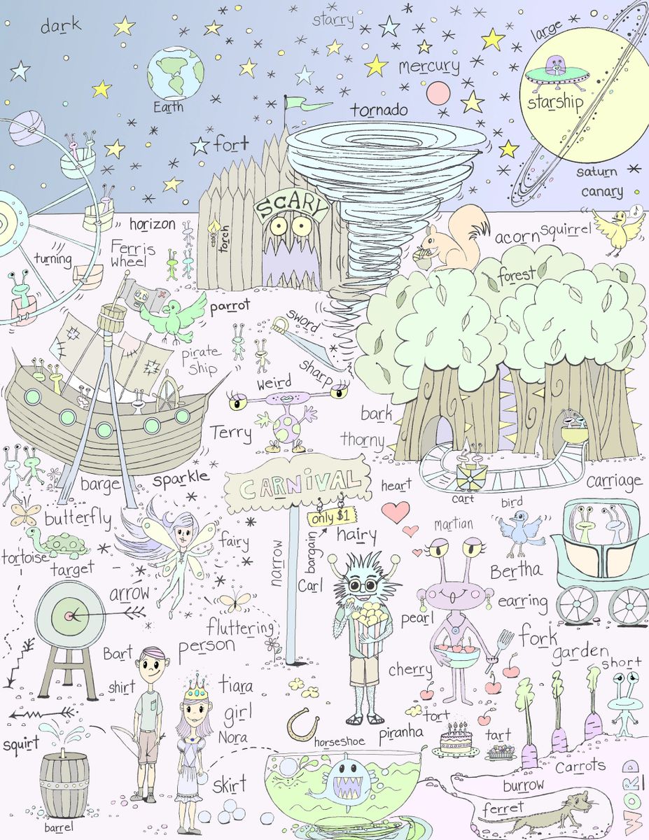 Articulation Search & Find - R Medial - Coloring Sheet, Poster & Checklist