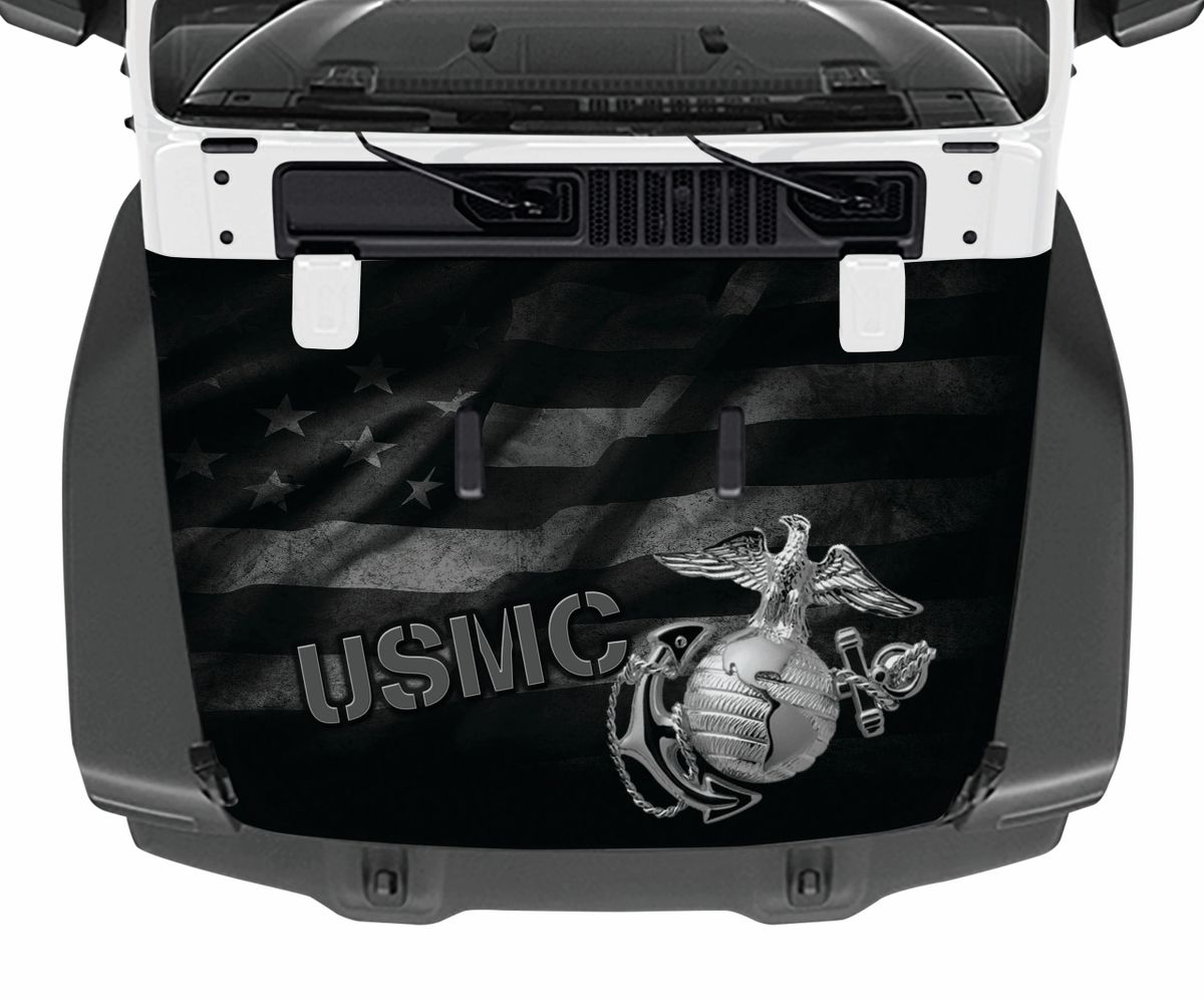 United States Marine Corps Ghost American flag USMC- Jeep Wrangler Full ...