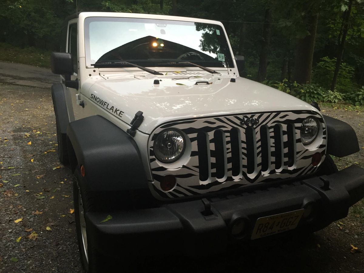 Black And White Symmetry Zebra Print Jeep Grill Skin