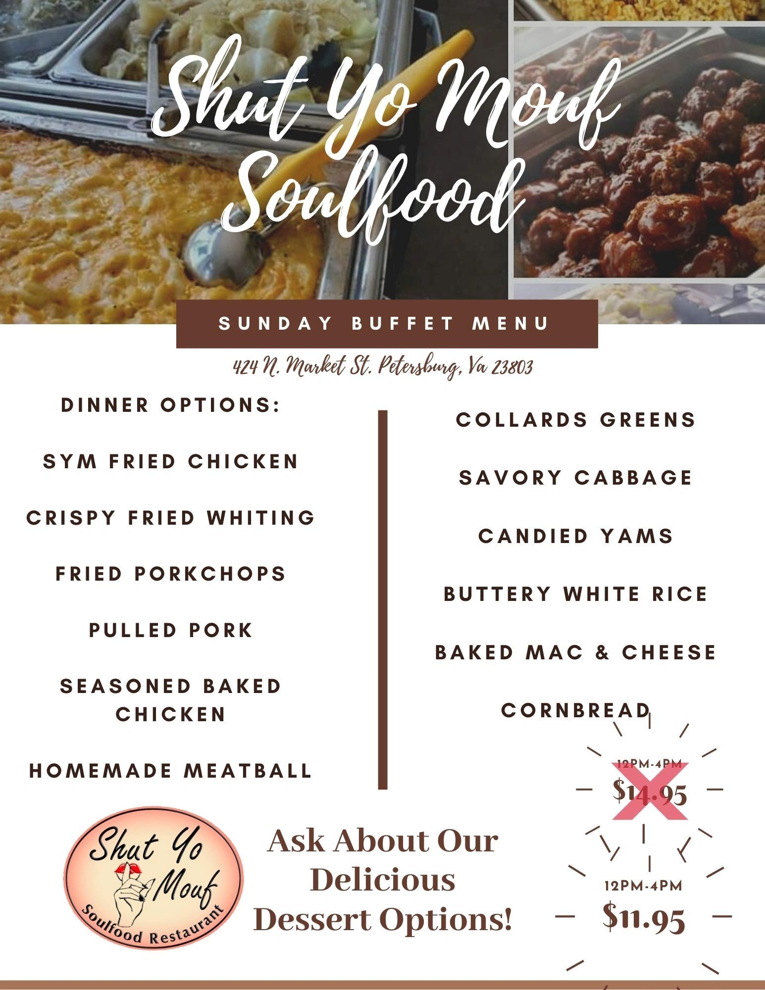 Menus & Specials | Shut Yo Mouf Soulfood