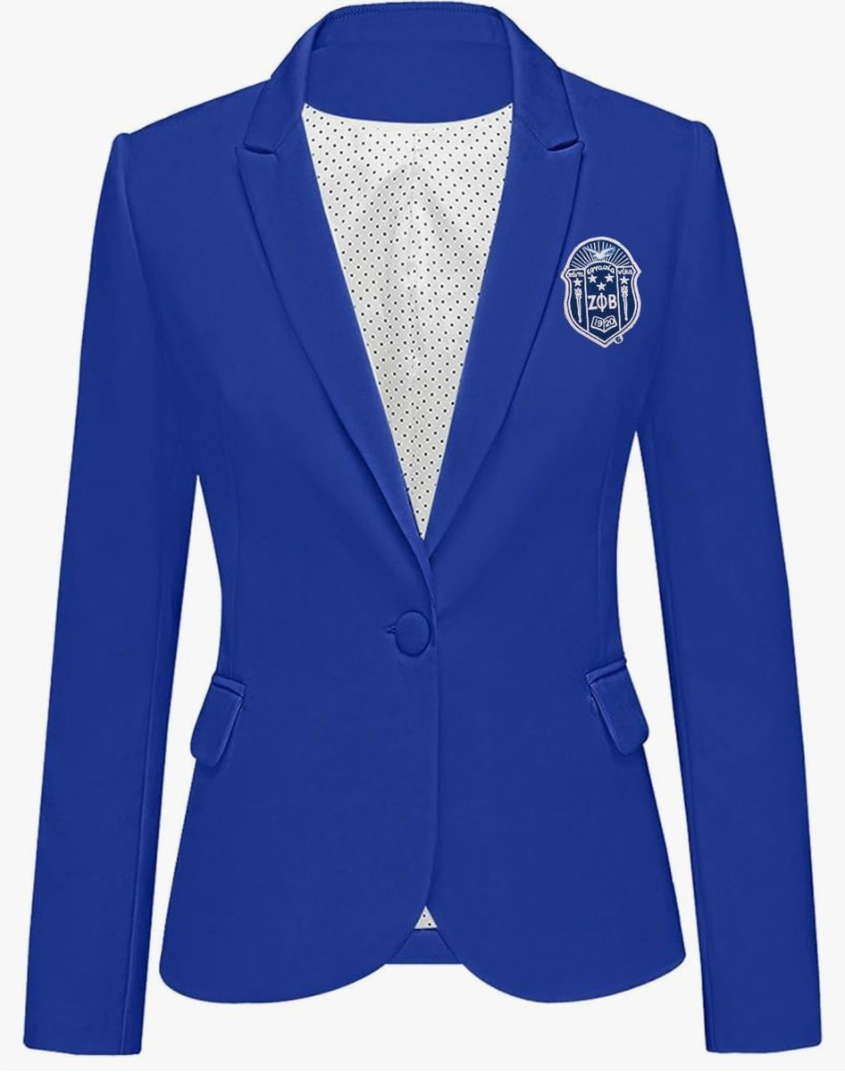 Zeta Phi Beta Embroidered Jacket (Blazer) in Royal Blue