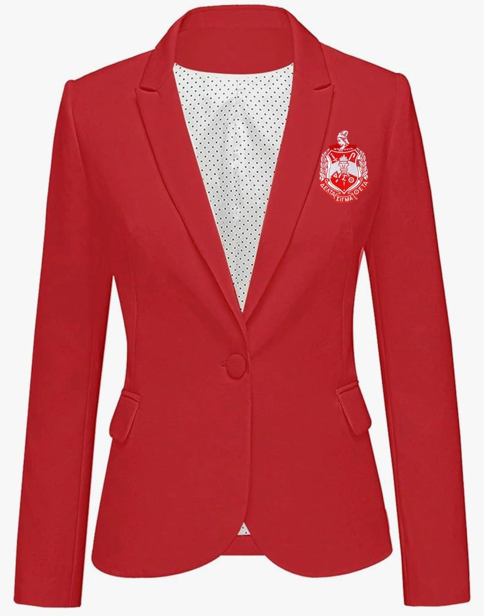 Delta Sigma Theta Embroidered Jacket (Blazer) in Red