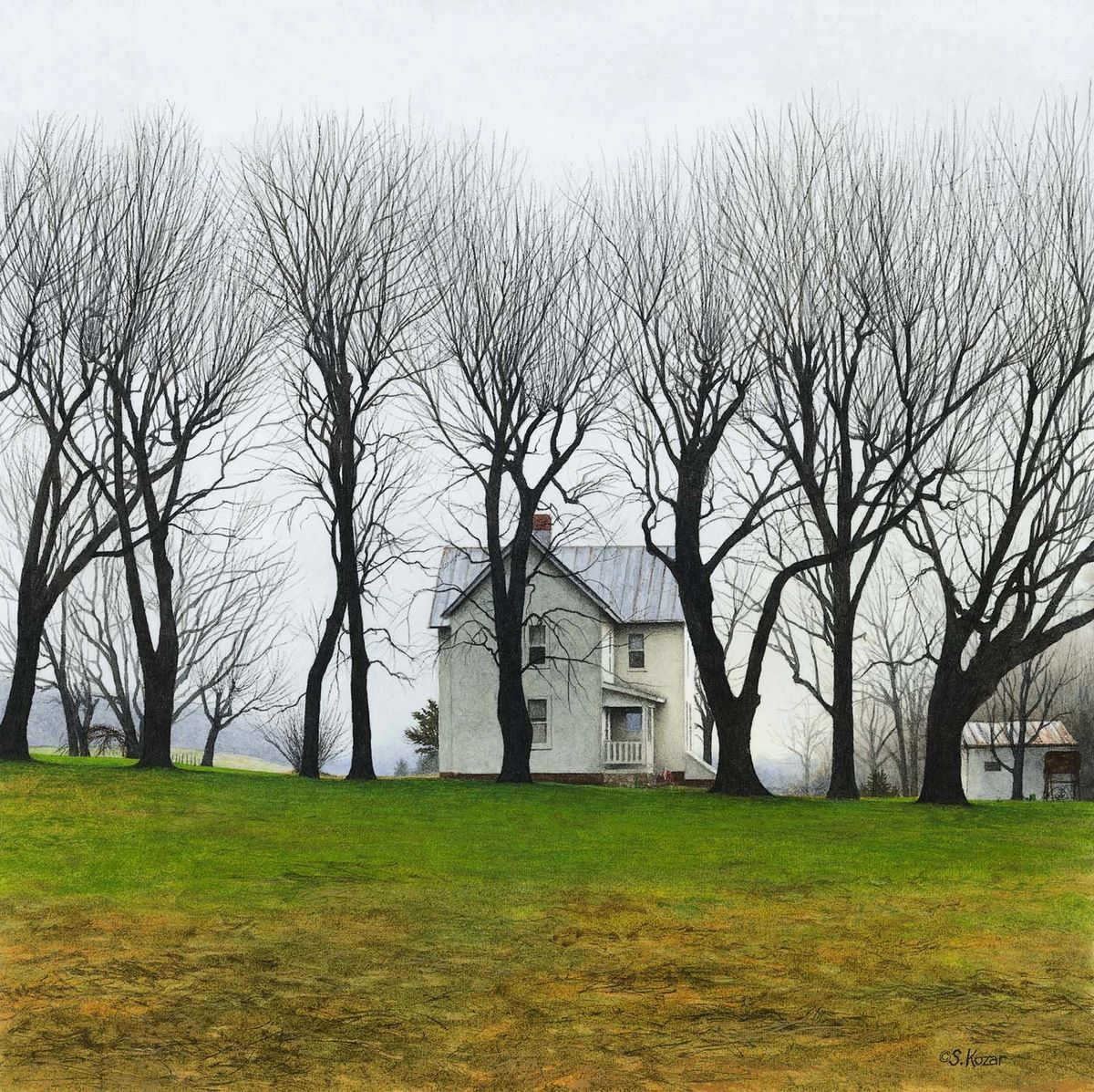 "Misty Morning-Spring Trees" (Watercolor) Open Edition Print