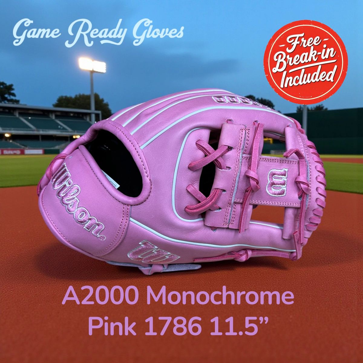A2000 Monochrome Pink 1786 11.5" Infield Glove (Standard Break-In ...