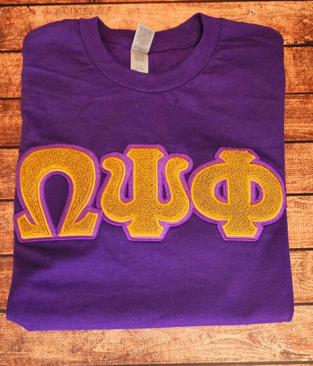 OPP Chenille Purple Greek Letter Tee