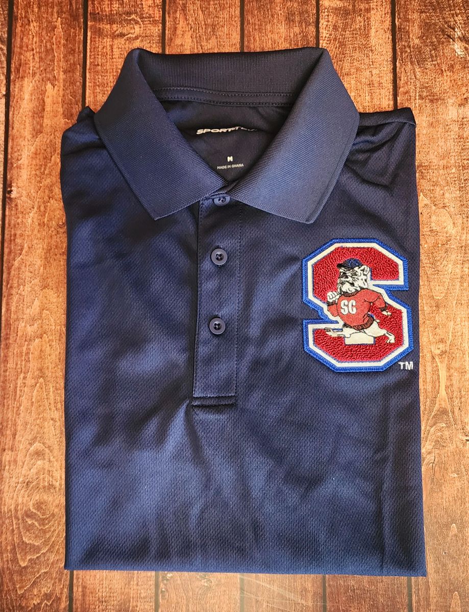 SCSU Chenille Block S Navy Polo