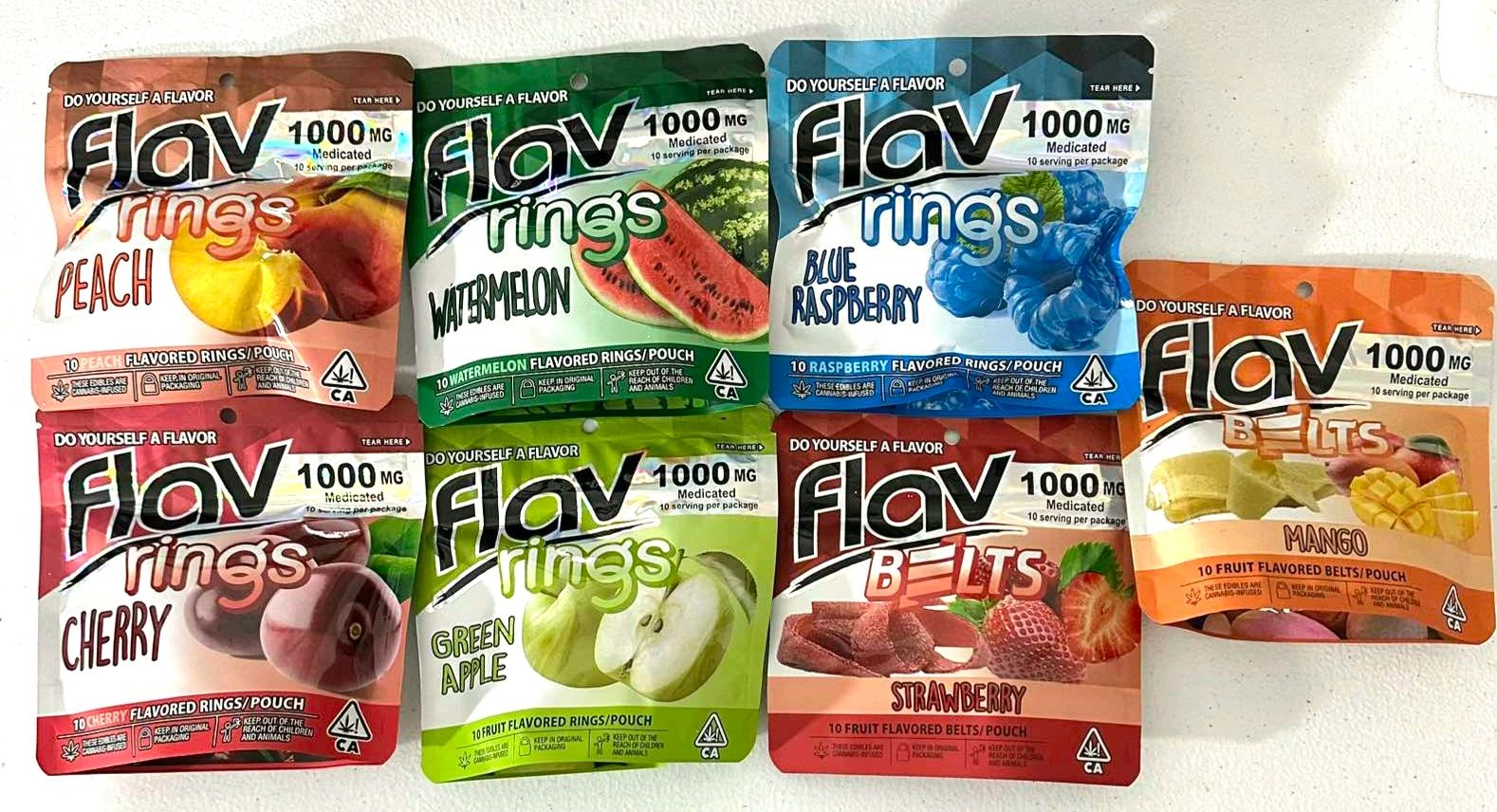 Flav Belts 1000mg THC sweet and tart flavors