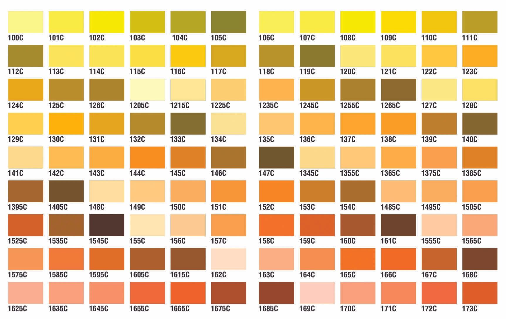 Pantone Color Chart Orange