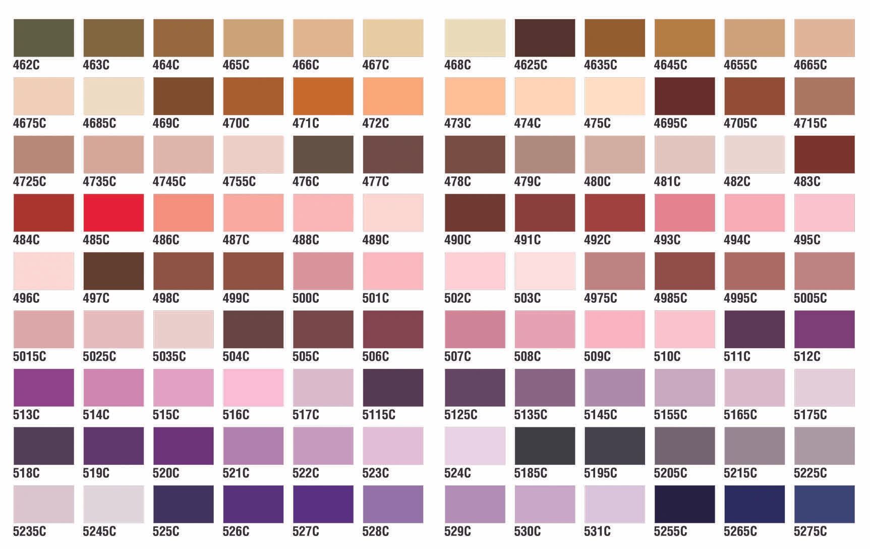 Pantone Pink Color Chart