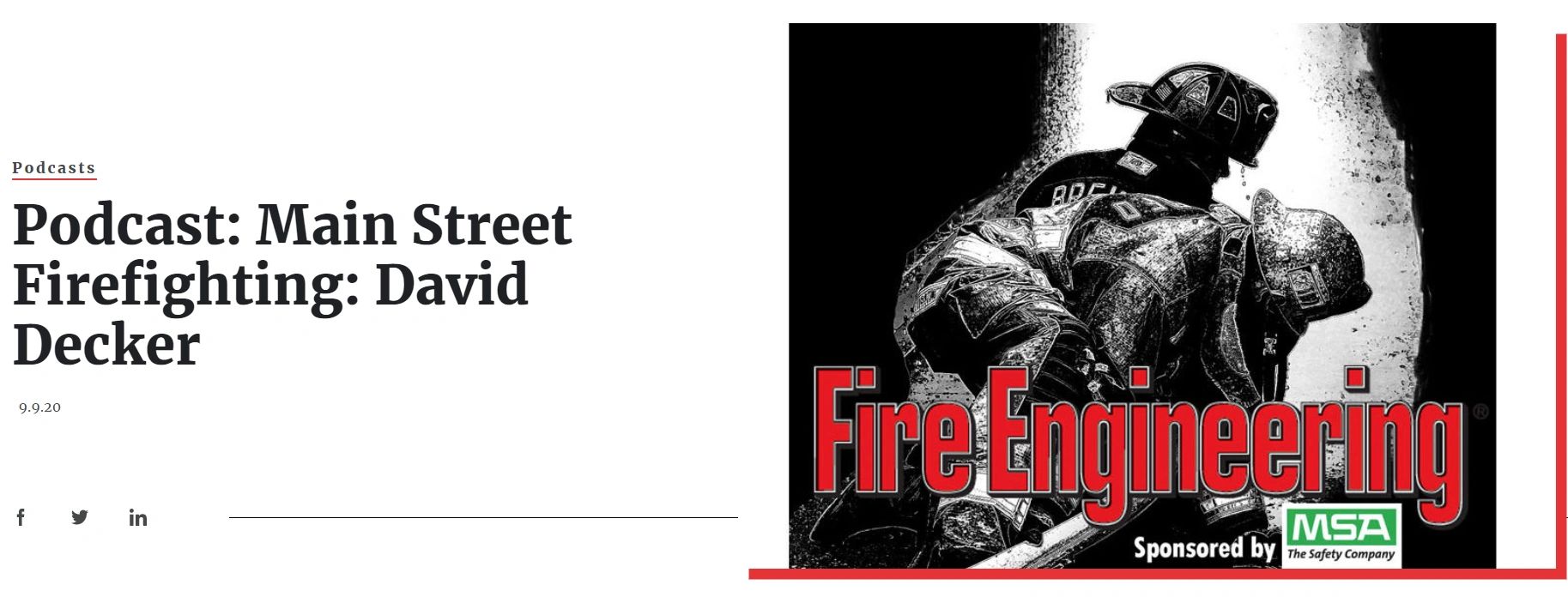 Podcast with Fire Engineering's Joe Pronesti