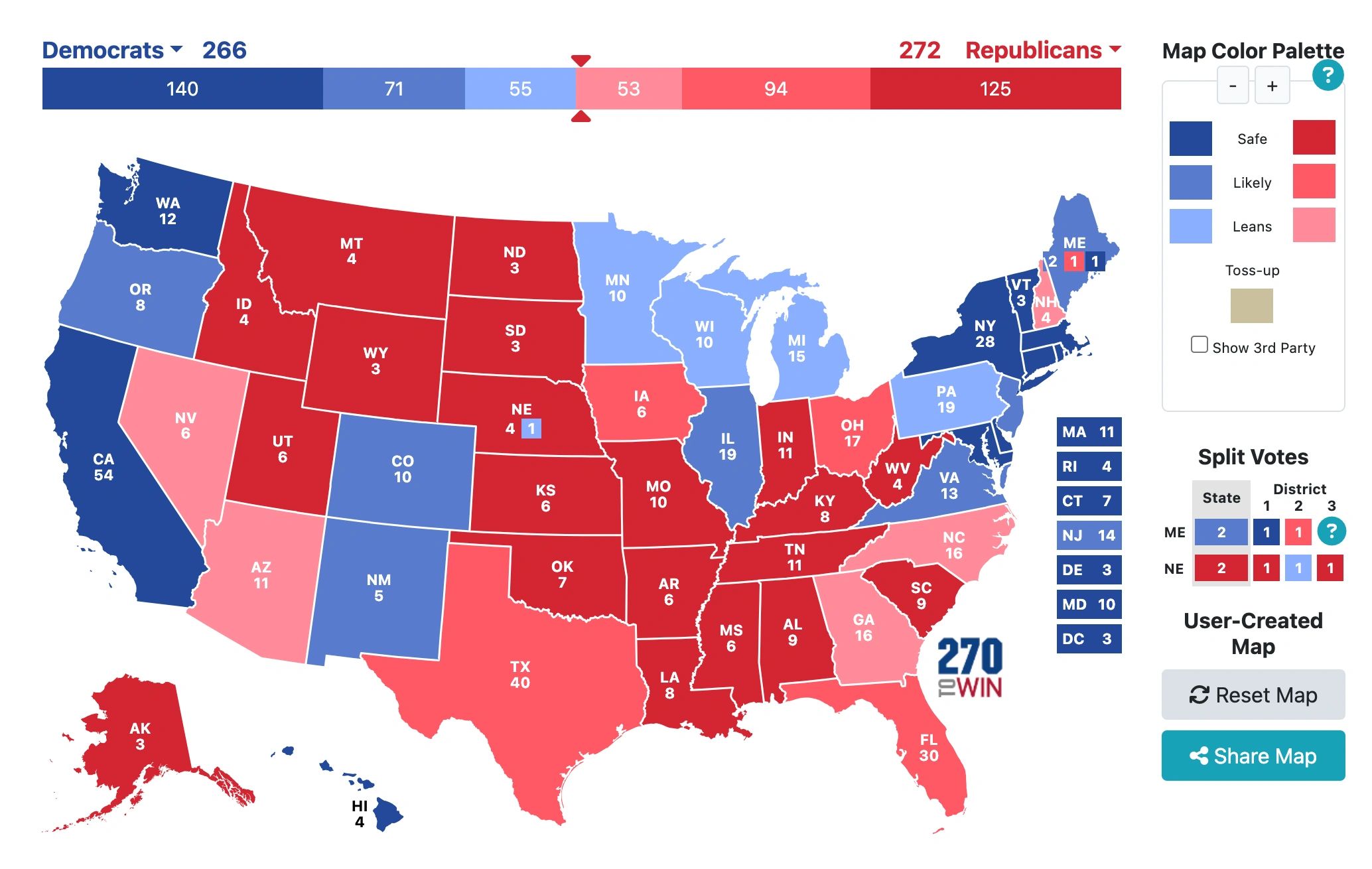 Presidential Map Changes/Opportunities for Trump and Harris