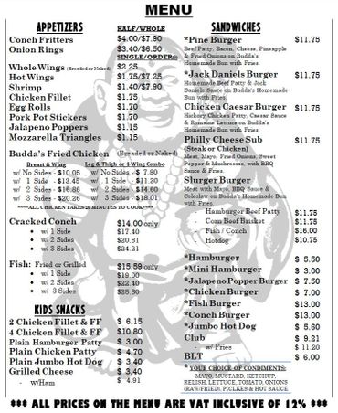Menu | Budda Bahamas