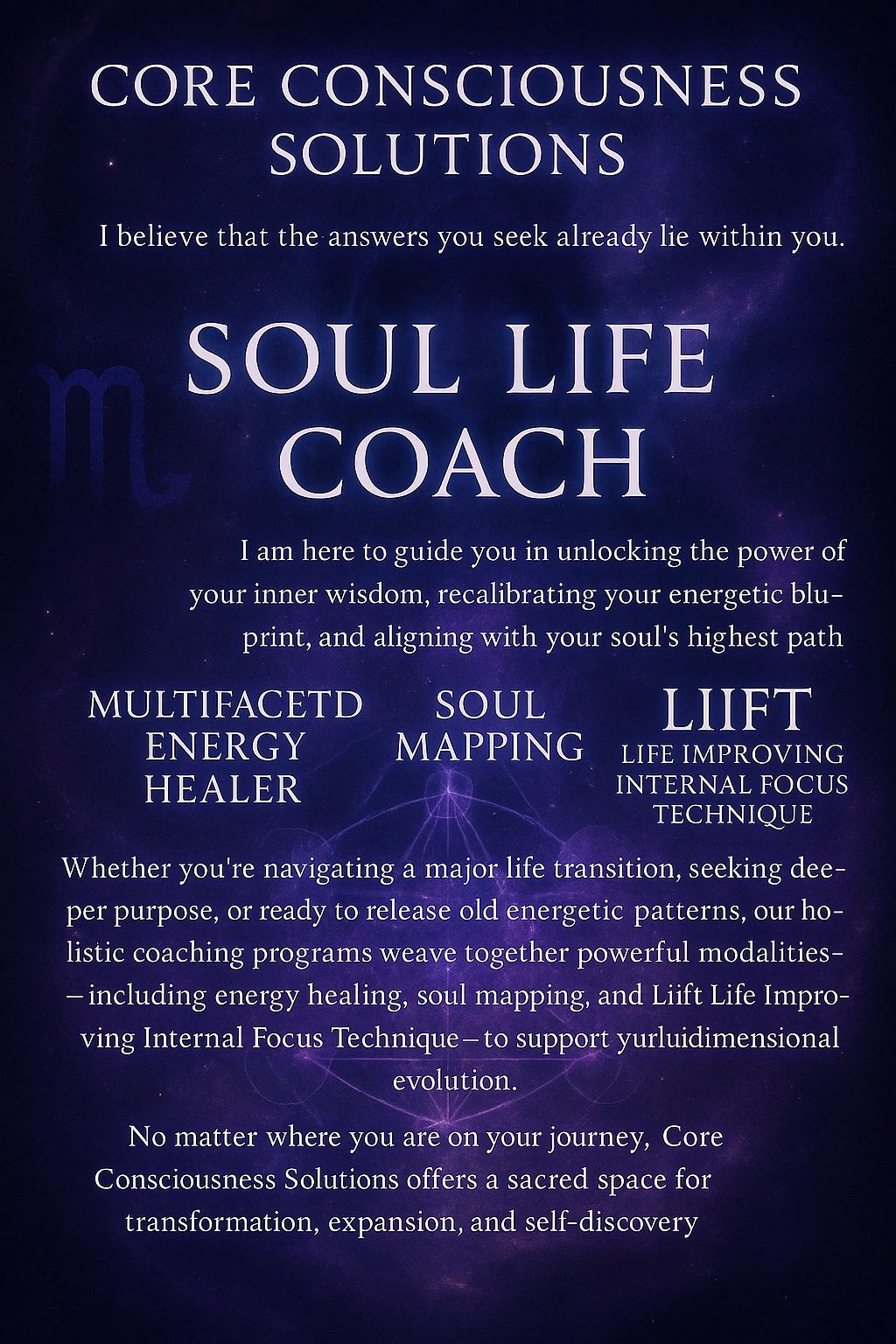 Services | Life Coaching with CoreConsciousnessSolutions