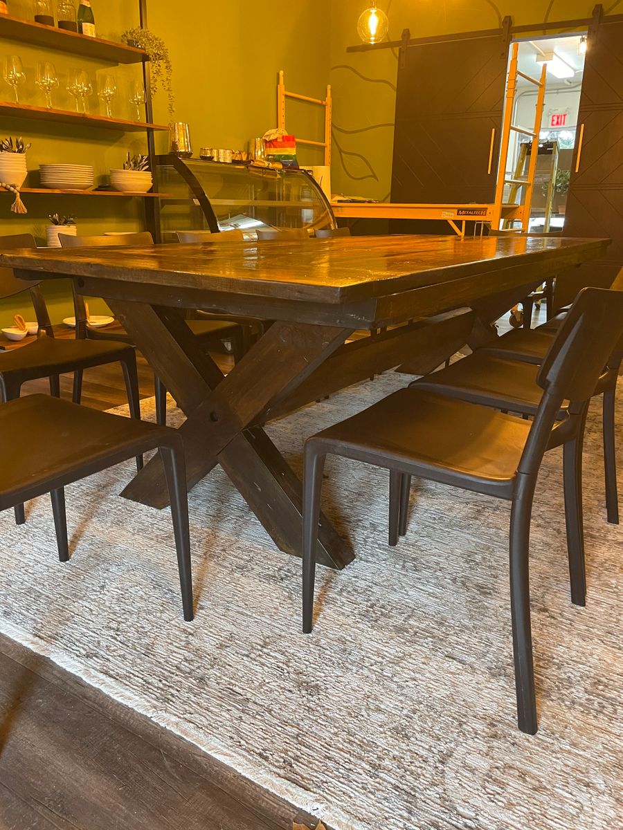 Original X frame 10 ft Dining table