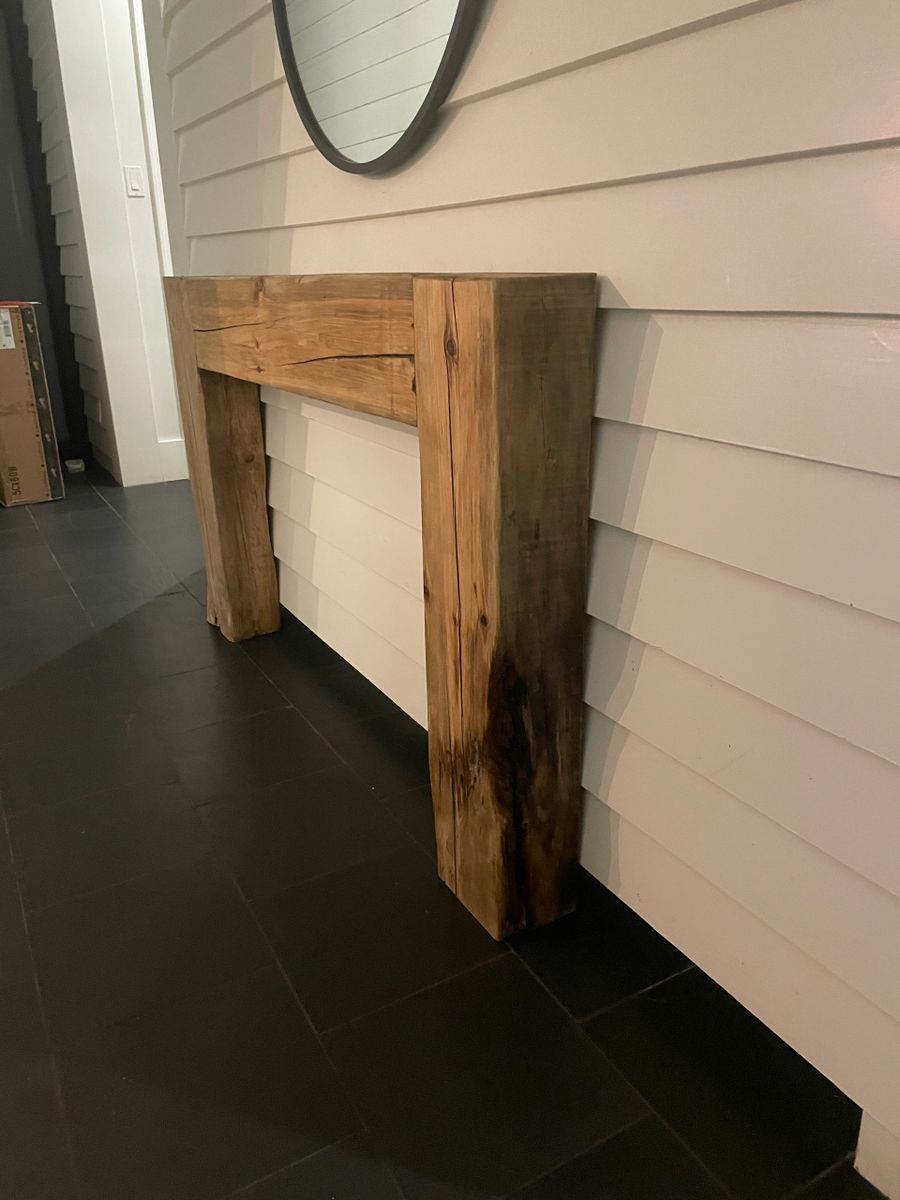 Barn Beam Console Table 5 ft long 8 inches deep 36 inches high