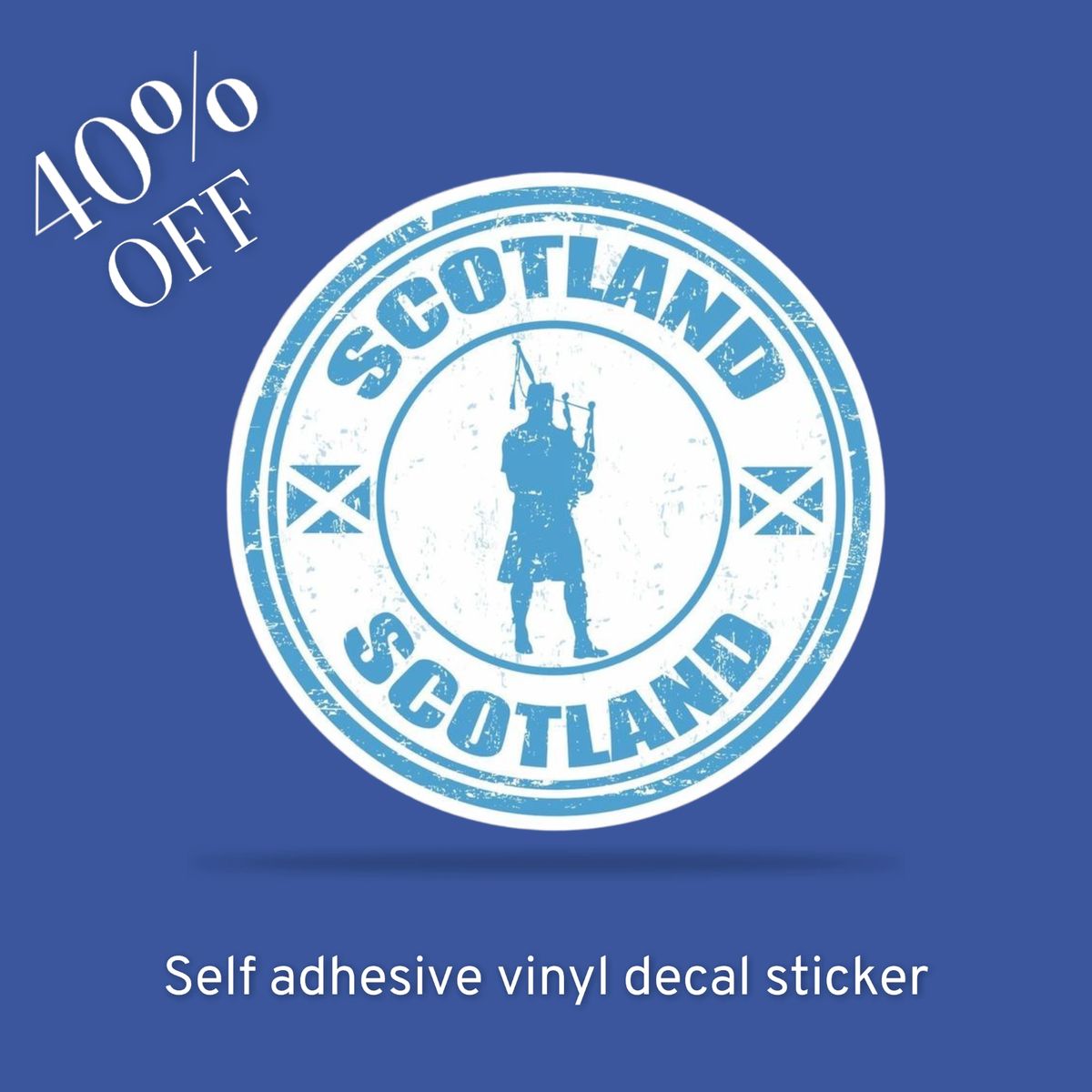 Vintage look Scotland self adhesive vinyl decal sticker