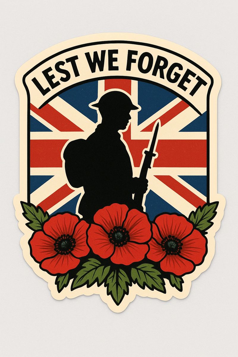 Lest We Forget soldier self adhesive vinyl car sticker scooter decal ...