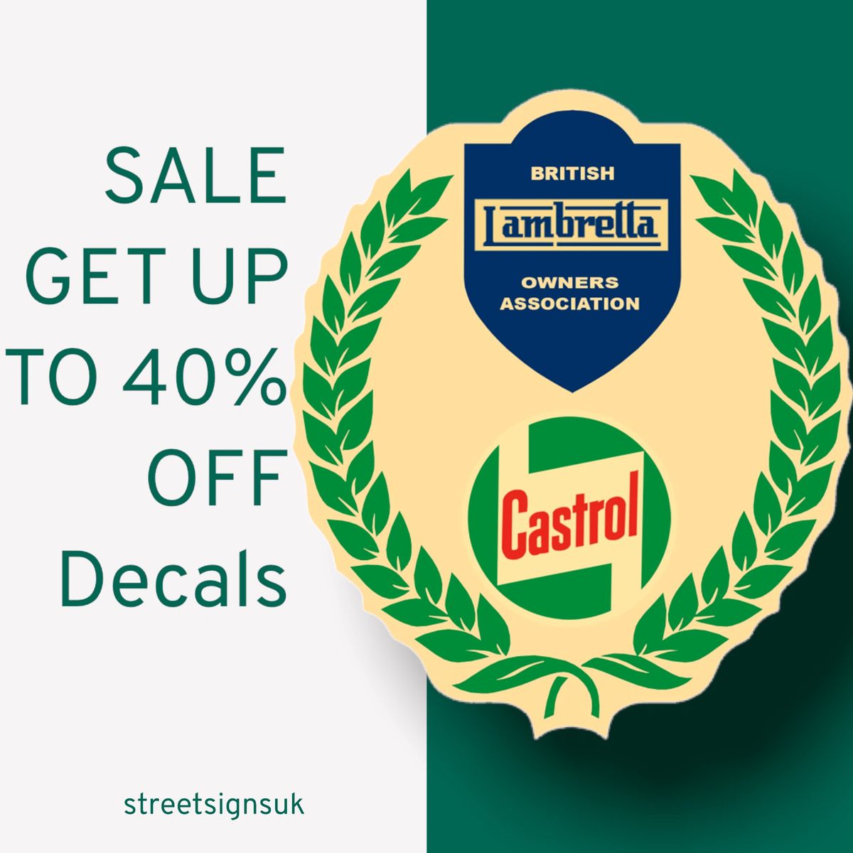 Castrol Lambretta owners association sticker