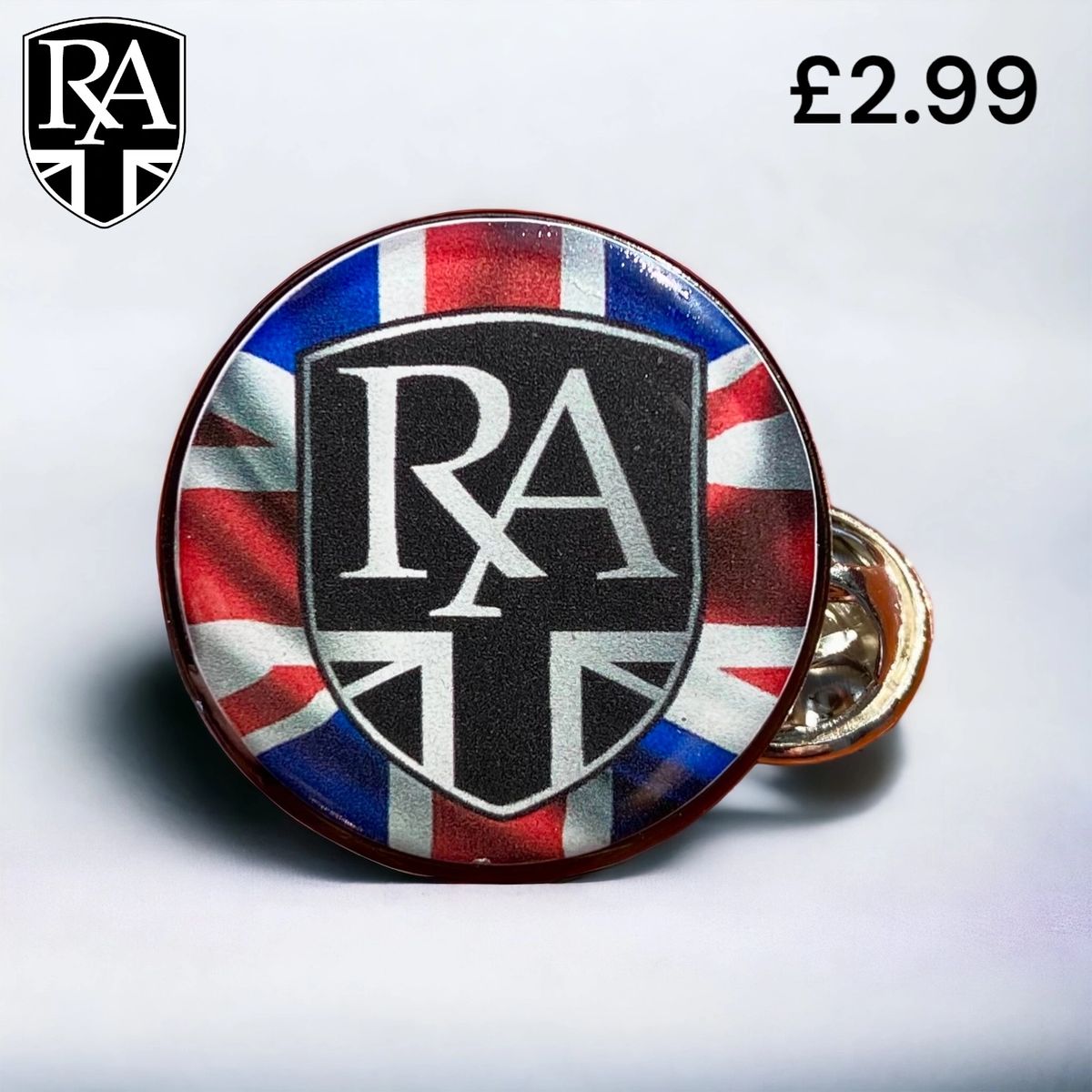 Royal Alloy metal domed lapel pin badge