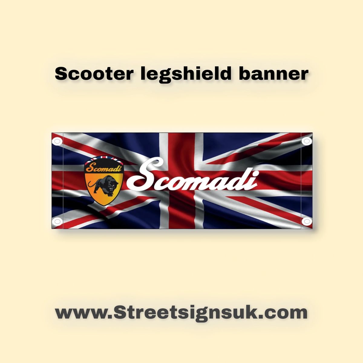 Scomadi Scooter Legshield banner