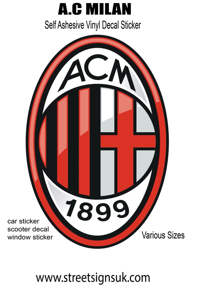 A.C Milan self adhesive vinyl car sticker scooter decal wall art