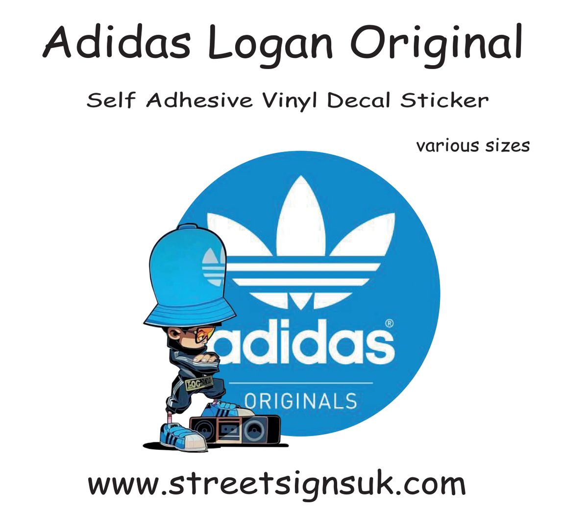 Adidas Logan Originals self adhesive vinyl decal sticker