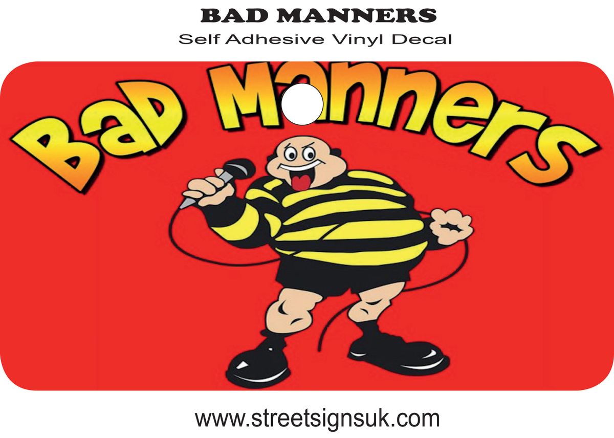 Bad Manners self adhesive vinyl decal sticker for scooter toolbox door
