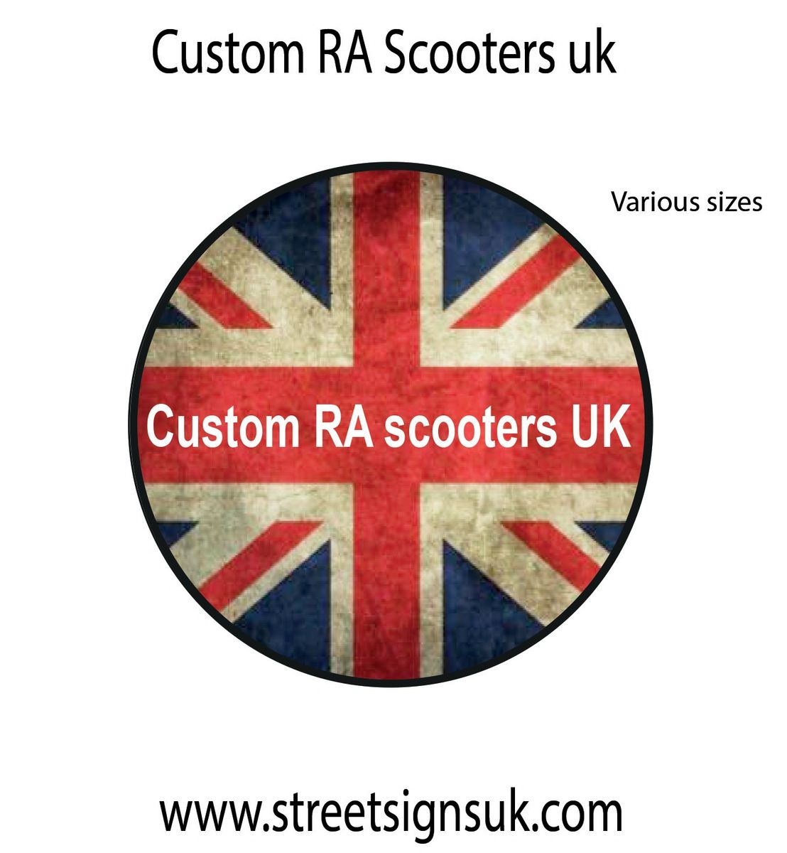 Custom RA scooters UK self adhesive vinyl car sticker scooter decal ...