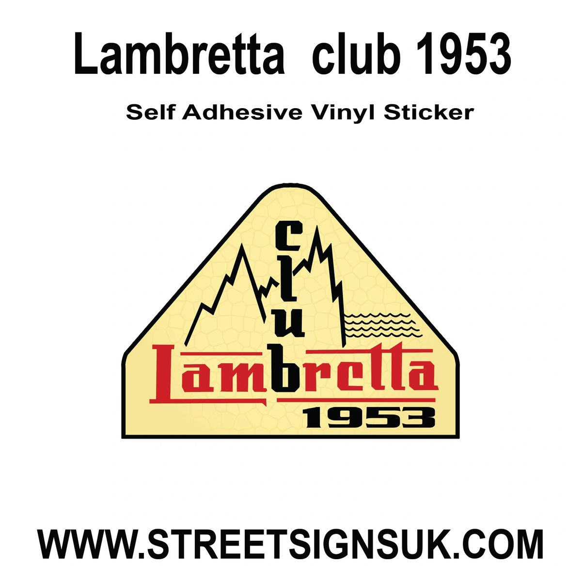 Lambretta club 1953 self adhesive vinyl car sticker scooter decal wall art
