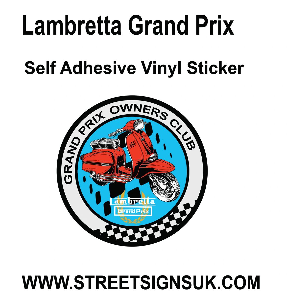 Lambretta Grand Prix self adhesive vinyl car sticker scooter decal