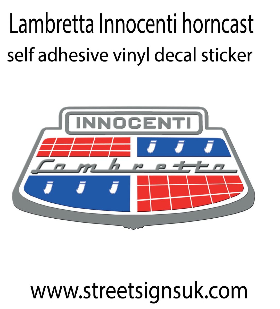 Lambretta INNOCENTI round self adhesive vinyl car sticker scooter decal ...