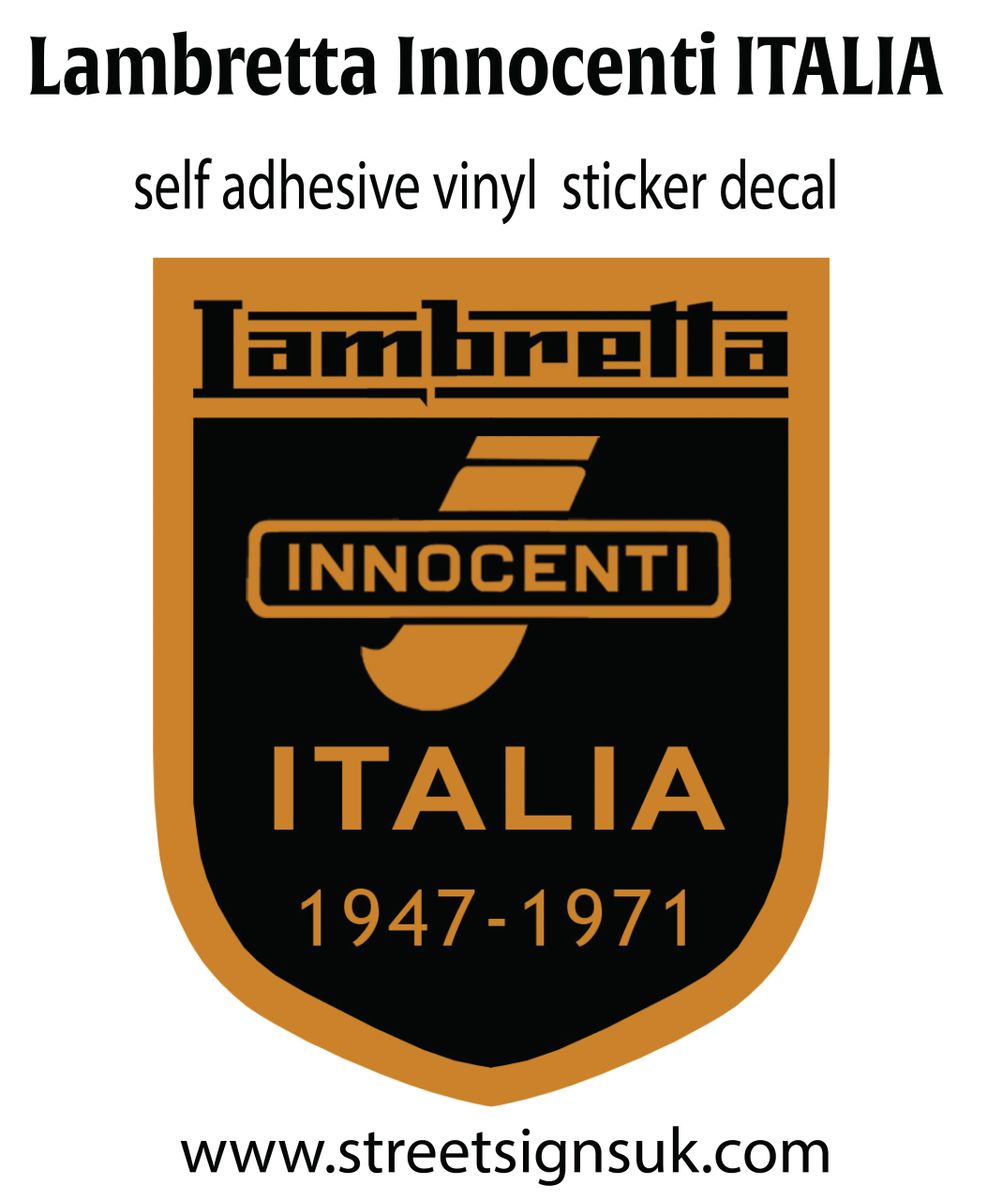 Lambretta Innocenti ITALIA 1947-1971 self adhesive vinyl car sticker ...