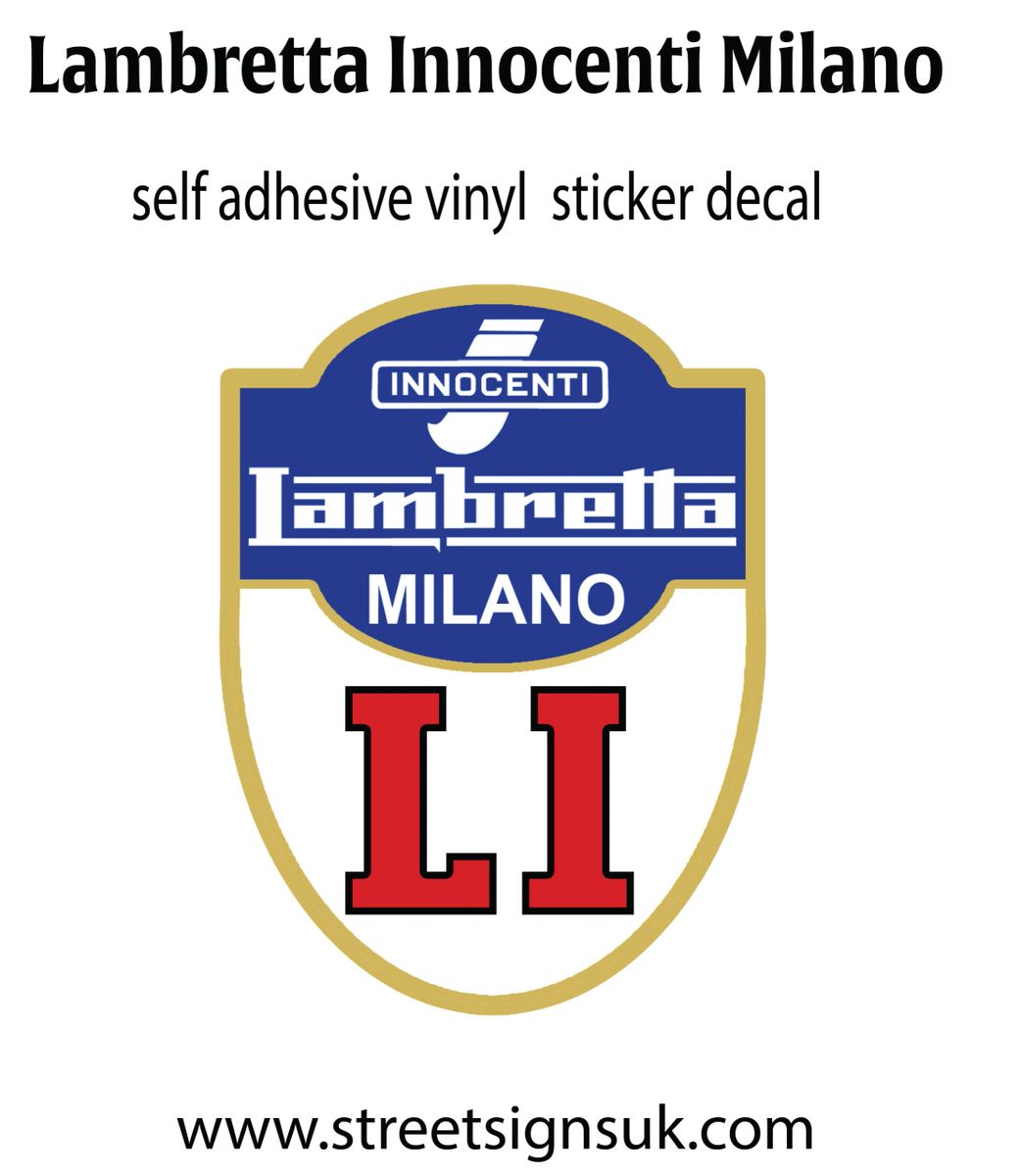 Lambretta Innocenti Milano LI self adhesive vinyl car sticker scooter decal