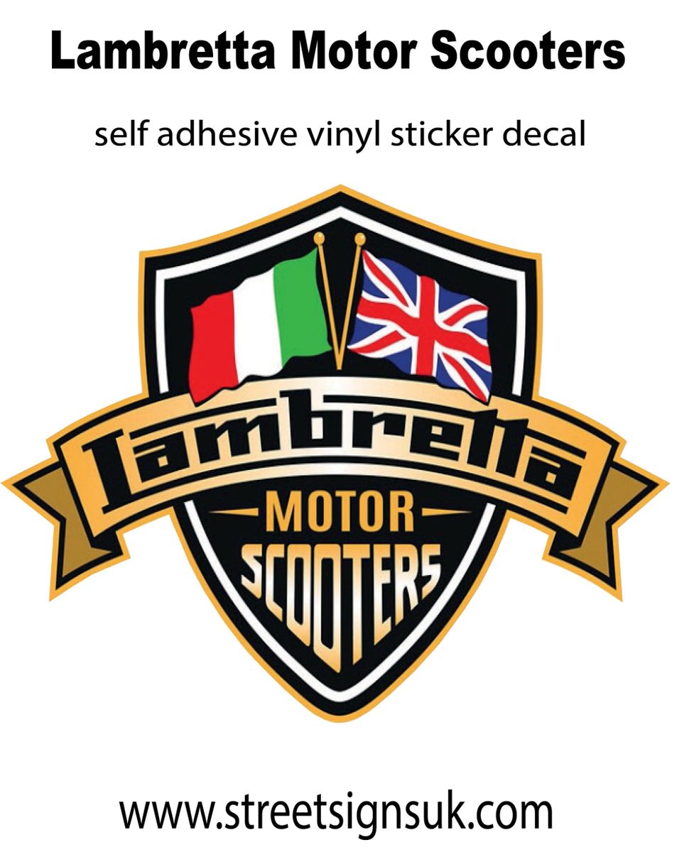 Lambretta Motor Scooters self adhesive vinyl car sticker scooter decal