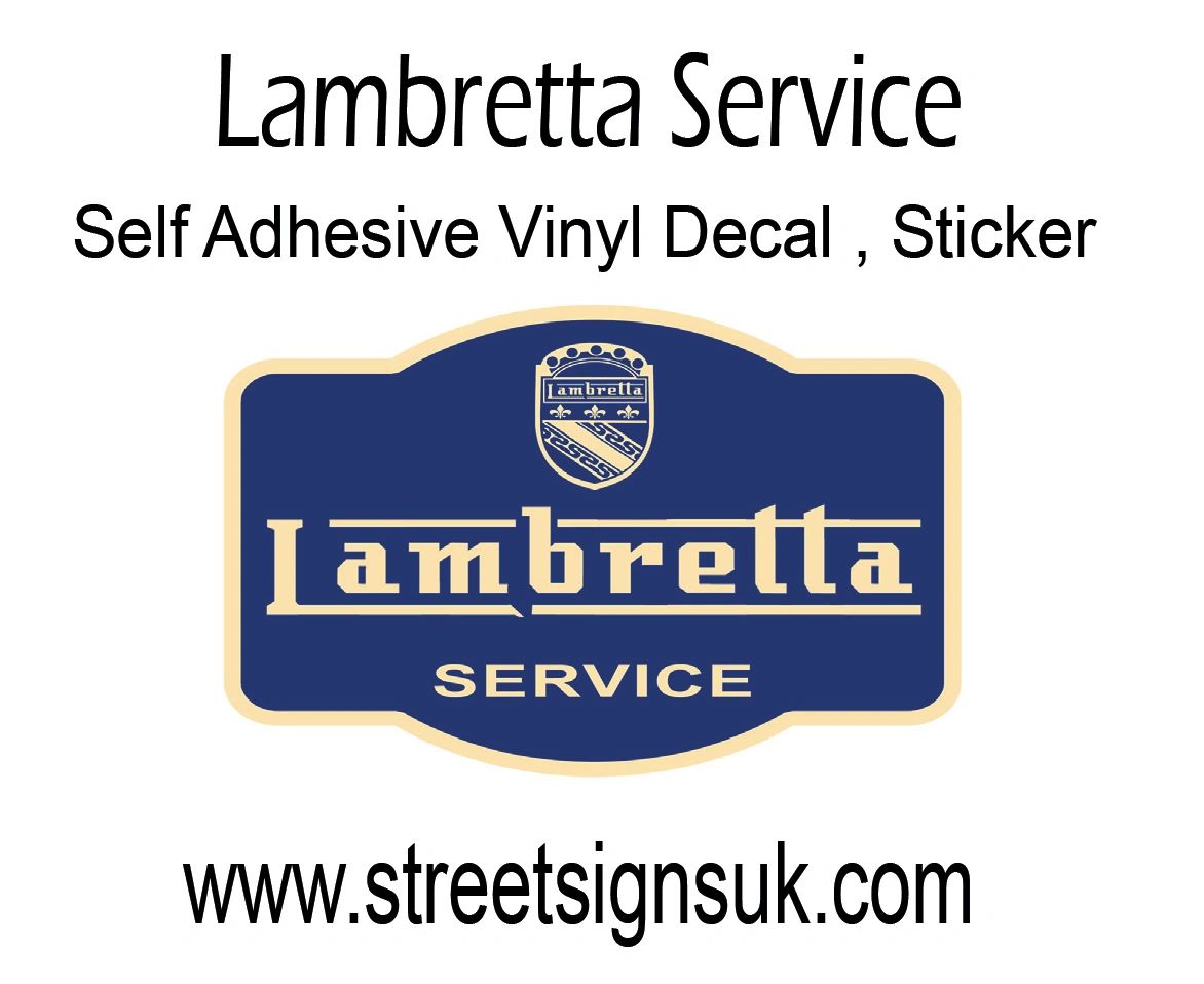 Lambretta service self adhesive vinyl car sticker scooter decal wall art