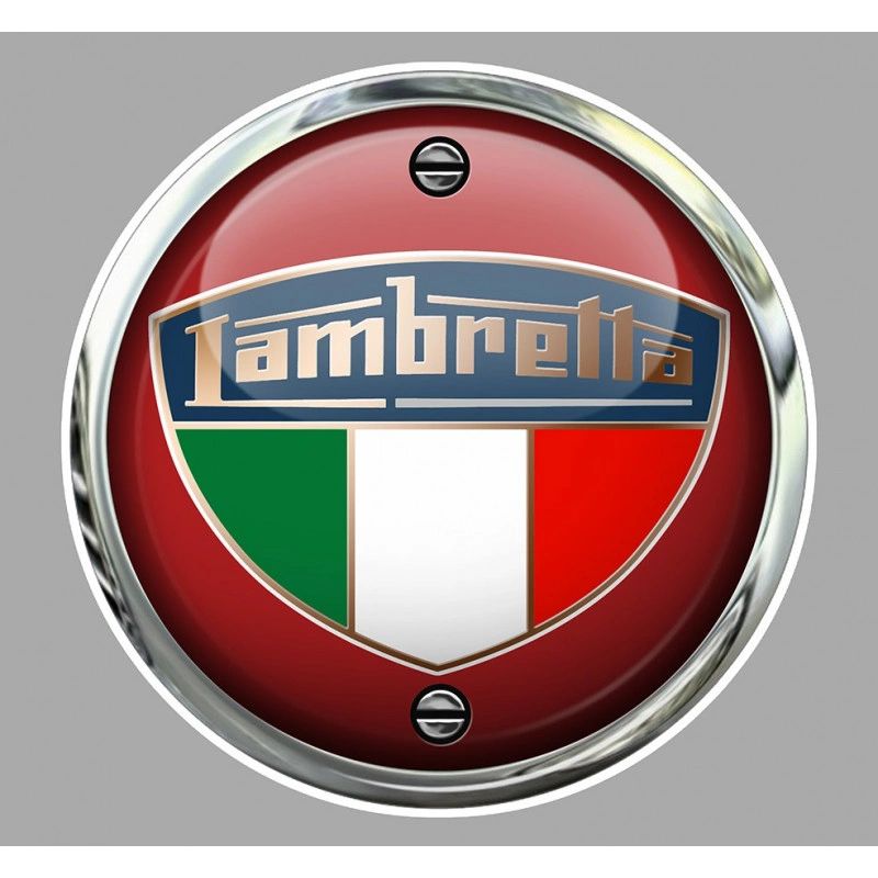 Lambretta metal look self adhesive vinyl decal sticker in various sizes