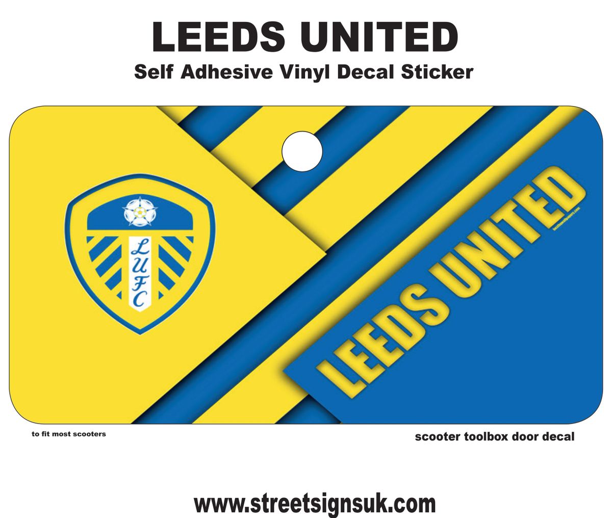 LEEDS United F.C silk effect self adhesive vinyl decal sticker for ...