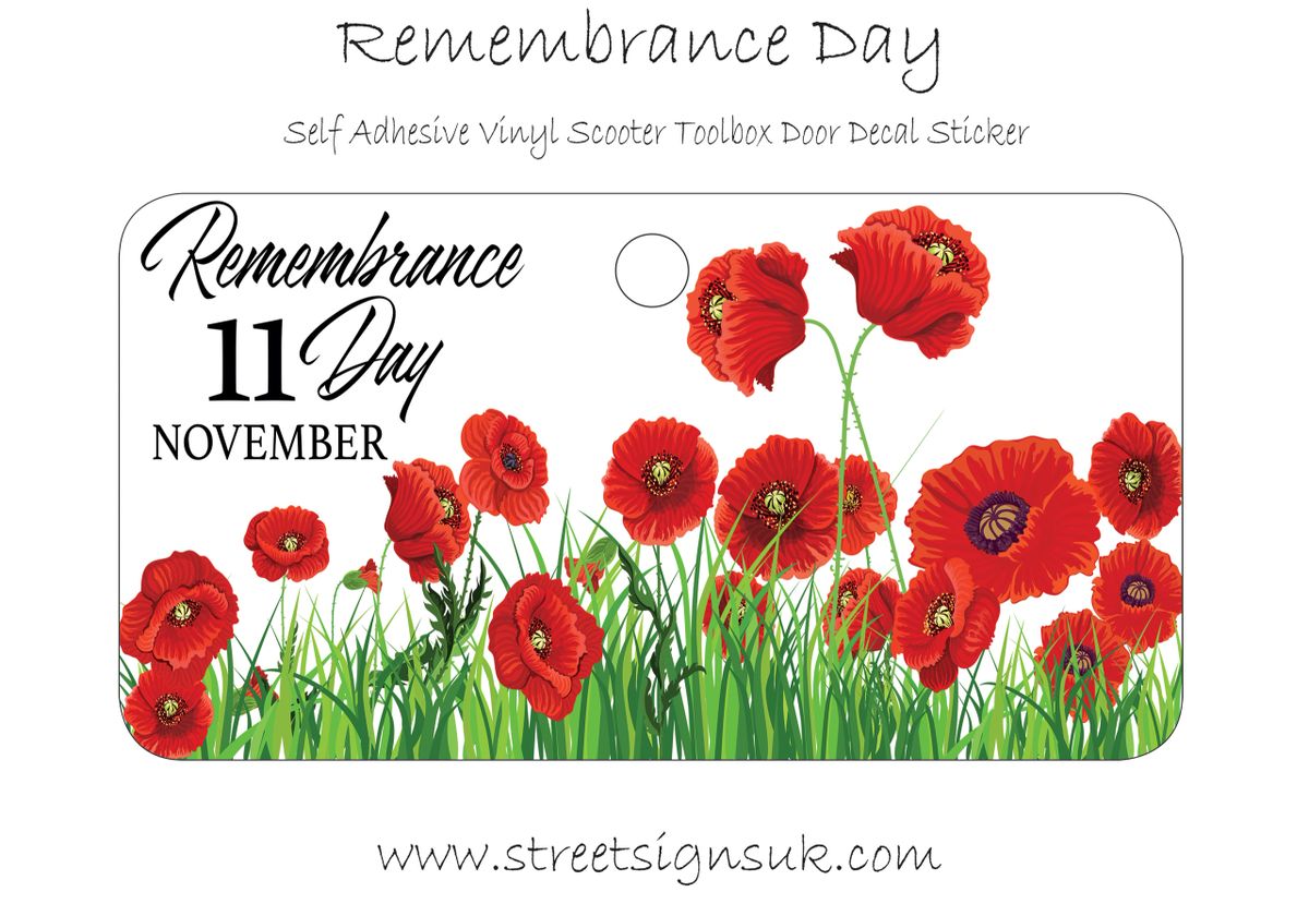 Rememberance Day self adhesive vinyl decal sticker scooter toolbox door