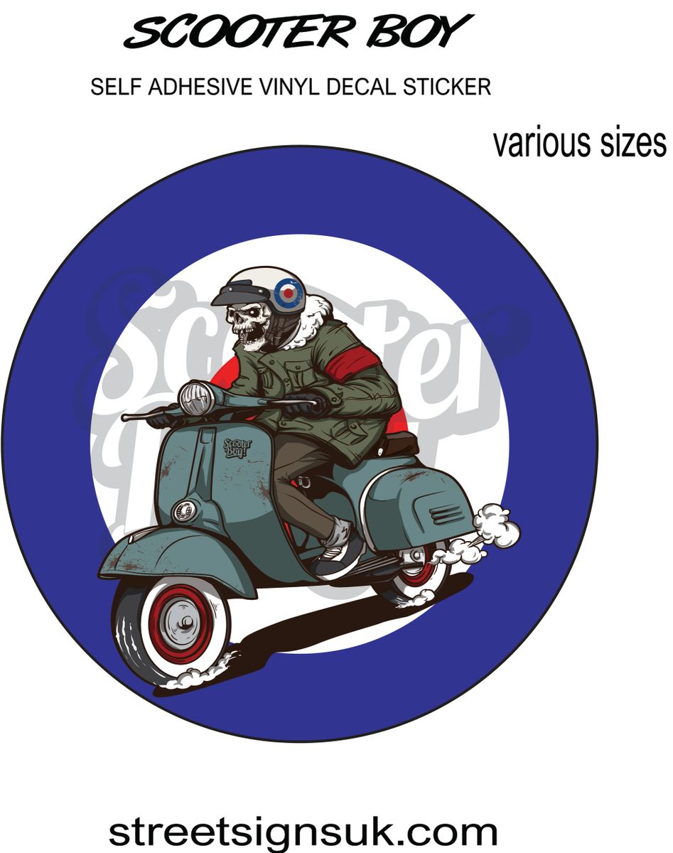 Scooter Boy Target self adhesive vinyl car sticker scooter decal wall art