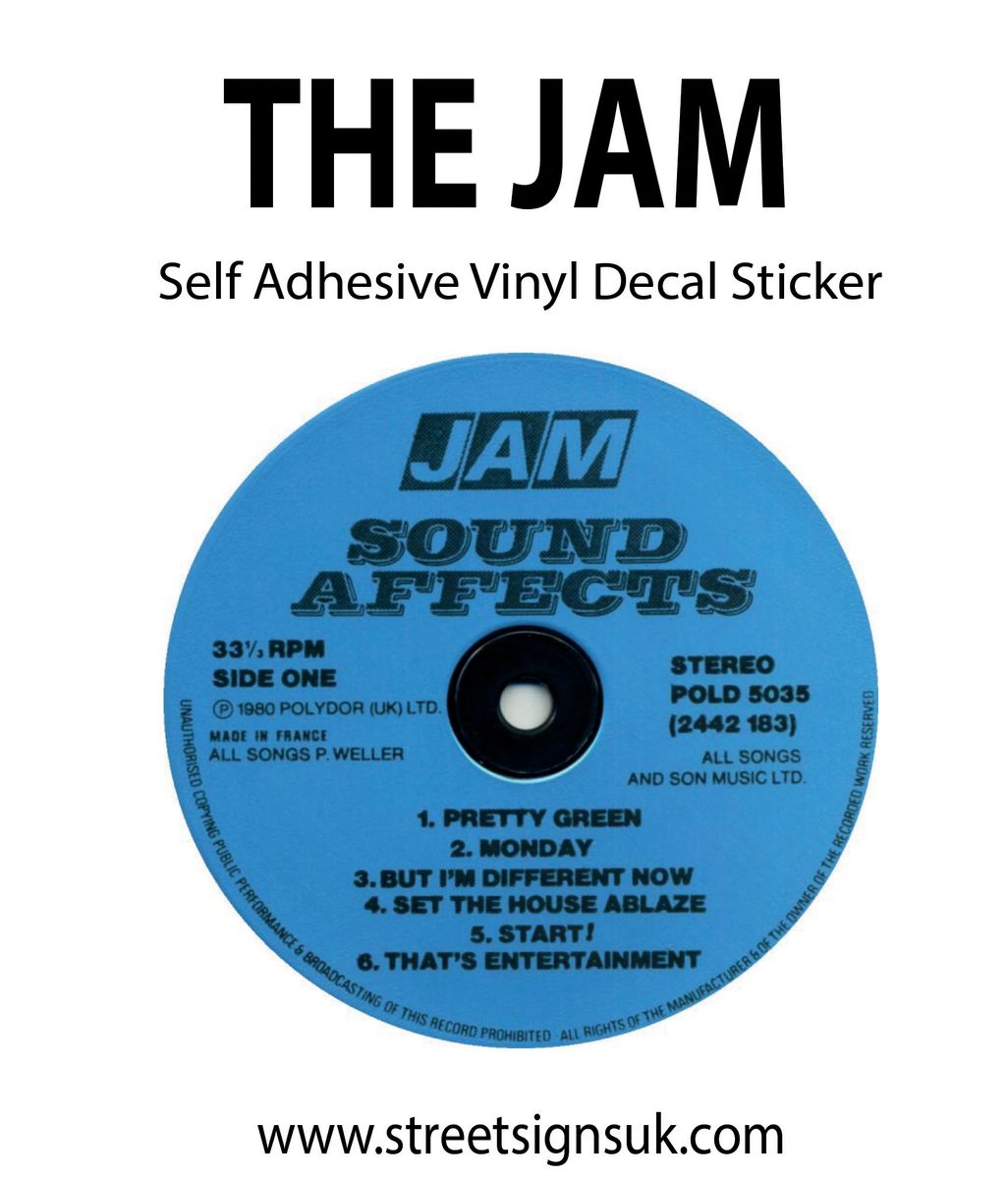 The Jam Sound Affects Record label self adhesive vinyl car sticker ...
