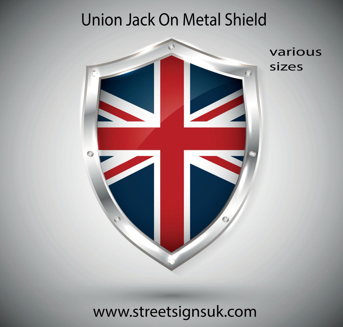 Union Jack Metal Shield self adhesive vinyl car sticker scooter decal ...